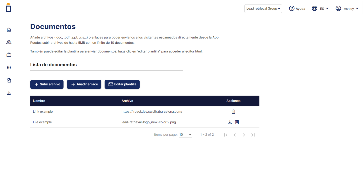 Centro de ayuda - Portal Web - Lead Retrieval